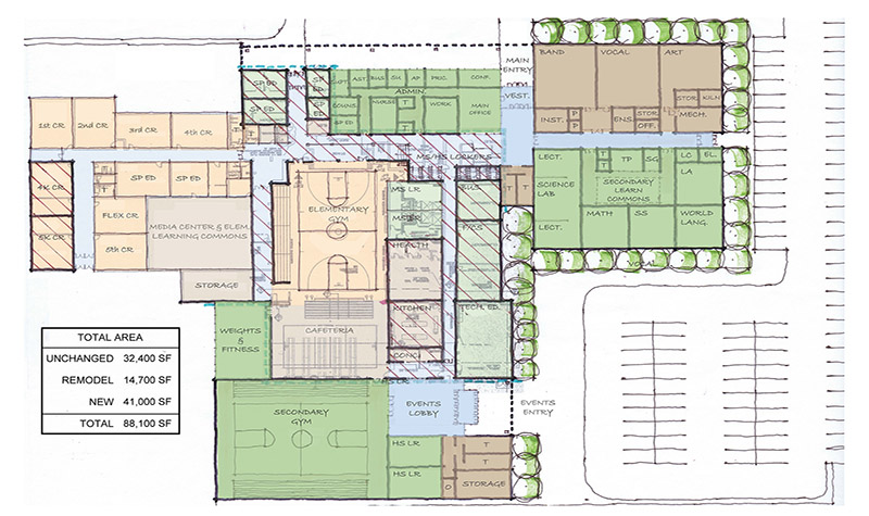 Colorful High School Floor Plans